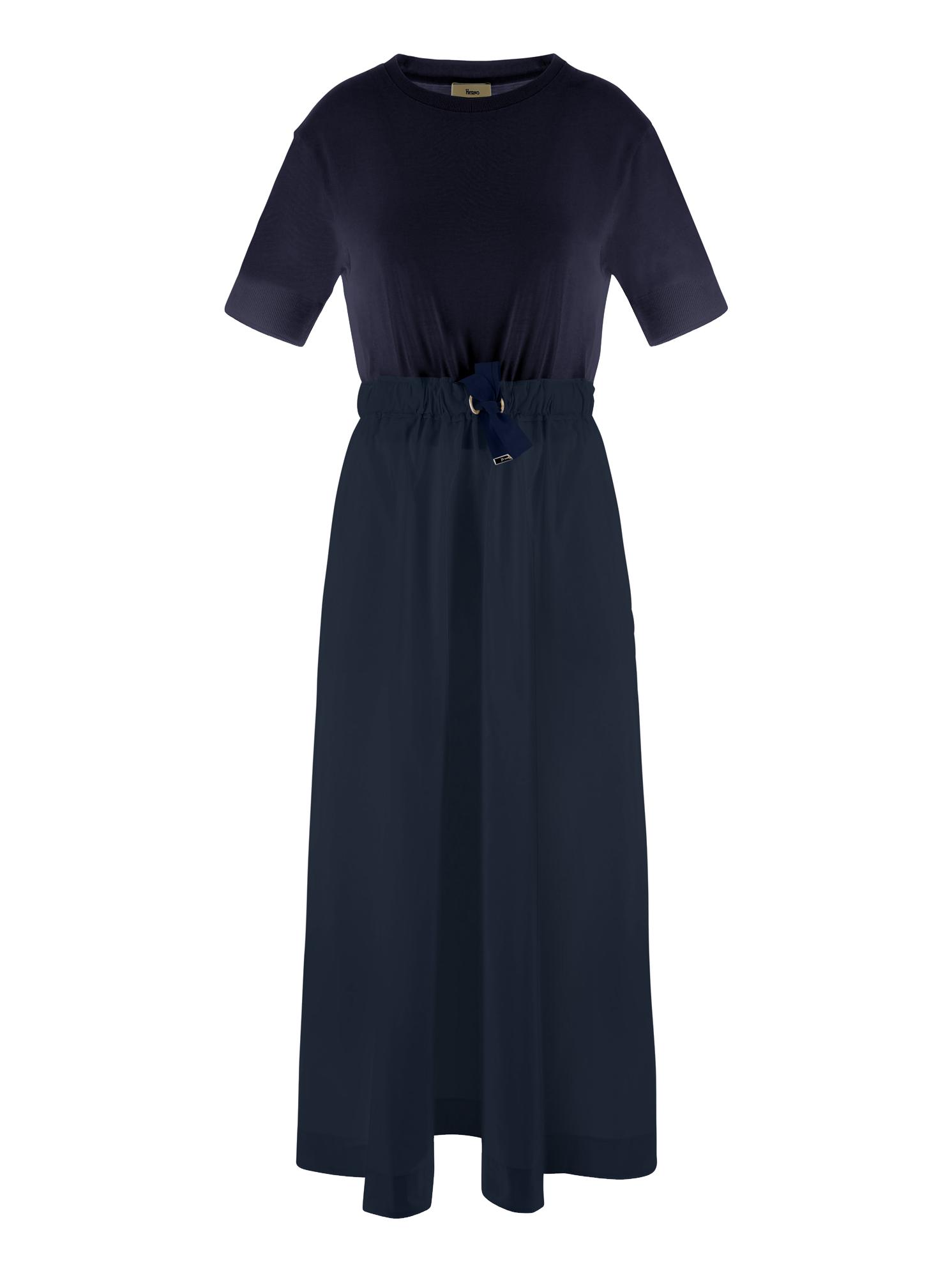 HERNO DRESS IN GLAM KNIT EFFECT AND TECHNO TAFFETA